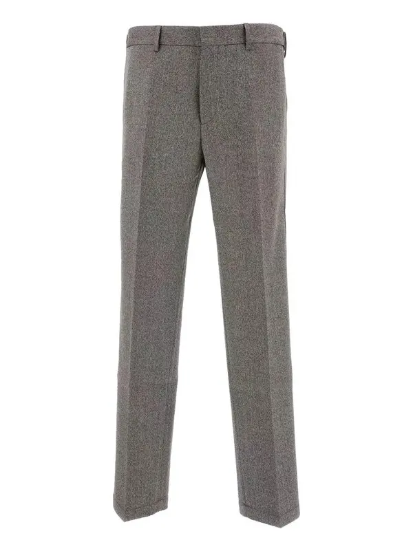 CELLAR DOOR Pressed-crease Wool Trousers - Grey