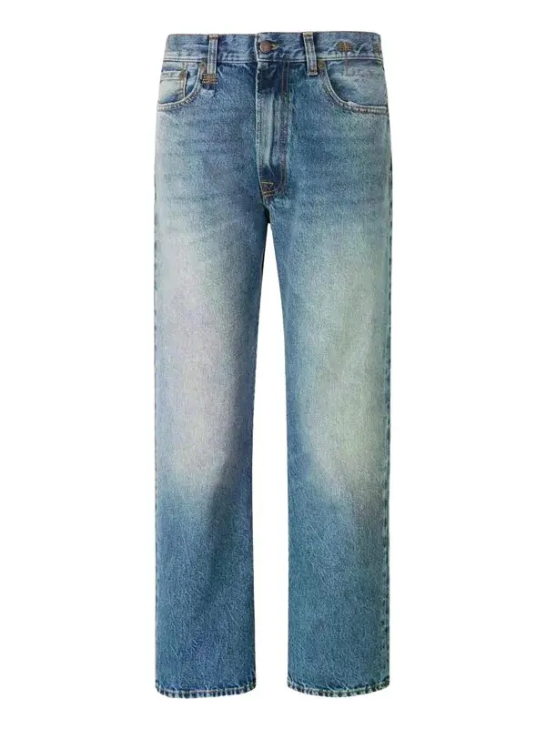 R13 Frayed Hem Straight Jeans - Blue