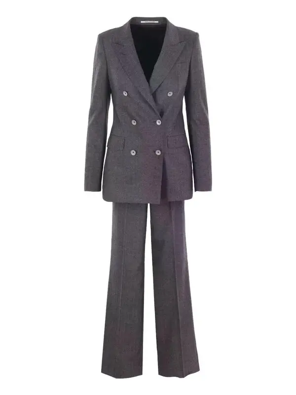 Tagliatore Herringbone Double-breasted Suit - Grey