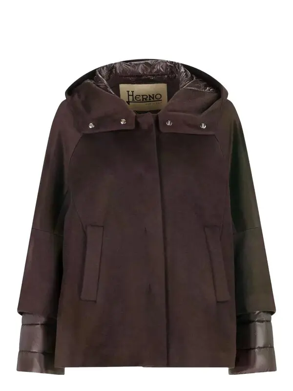 Herno Cashmere Hooded Jacket - Brown