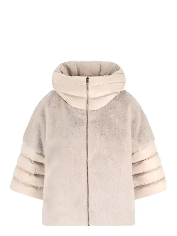 Herno Quilted-panel Faux-fur Jacket - Neutrals