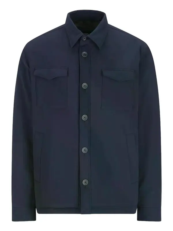 Herno Flap-pocket Buttoned Overshirt - Blue