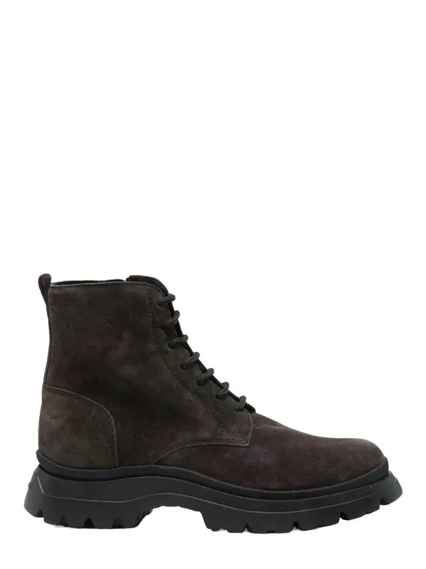 Hogan Lace-up Chunky Sole Boots - Brown