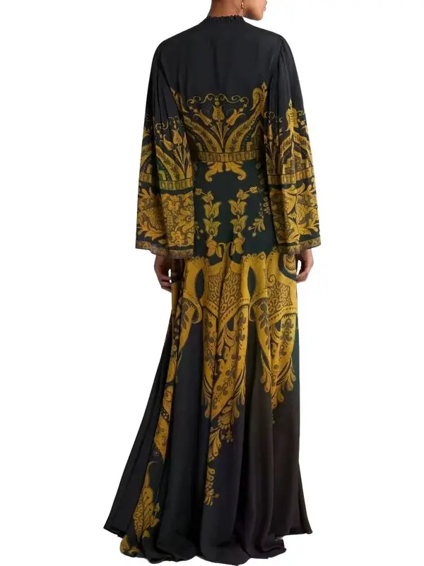 Etro Printed Flared Maxi Dress - Black