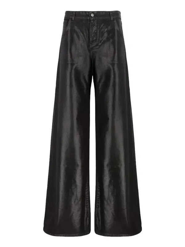 LANEUS Metallic-effect Trousers - Black