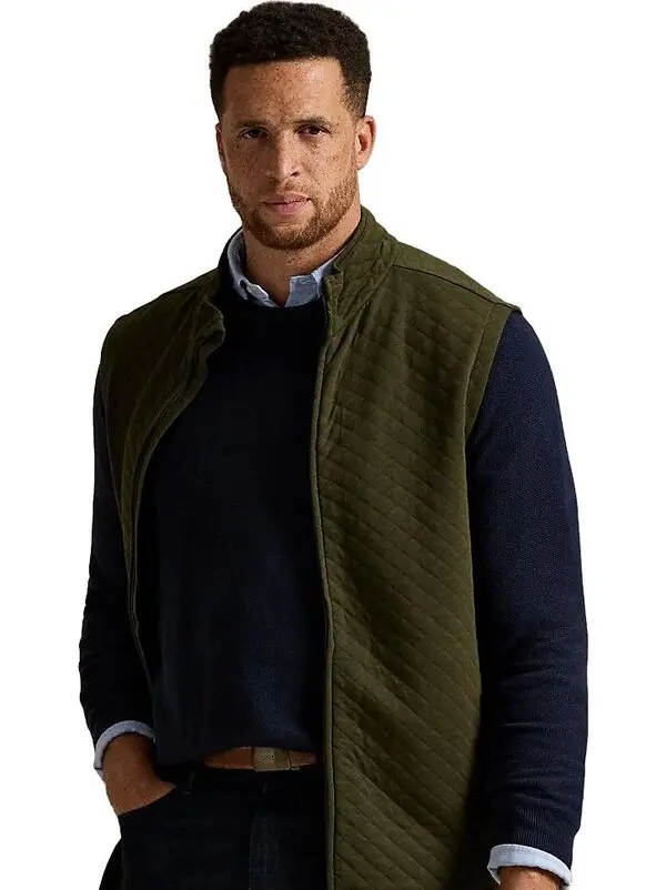 Ralph Lauren Quilted Double-knit Jersey Vest - Company Olive