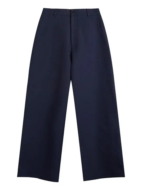 Acne Studios Plass Double Cotton Satin Trouser - Navy Blue