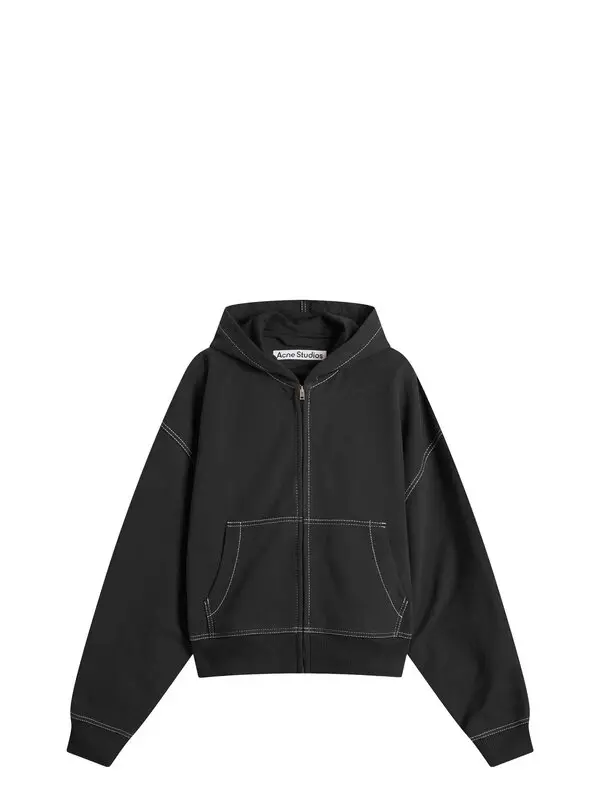 Acne Studios Foscar H U Zip Autograph Logo Zip Hoodie - Faded Black
