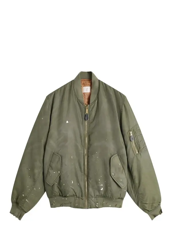 Mastercraft Union Kaiga Washed Nylon Bomber Jacket - Green