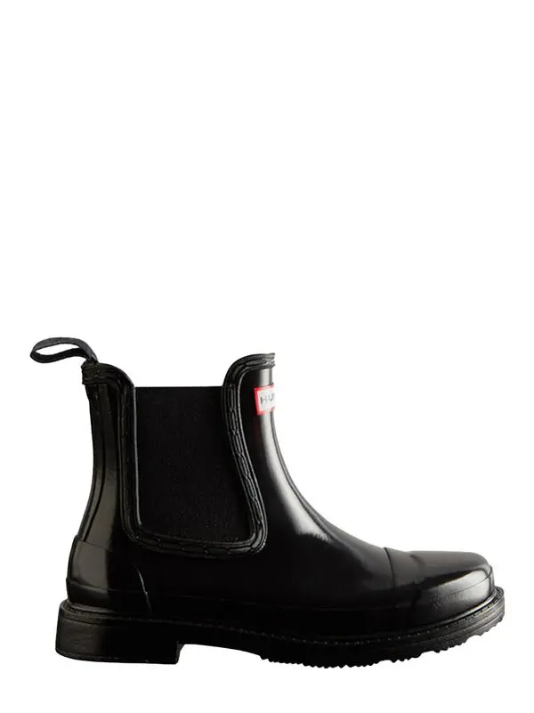 Hunter Commando Chelsea Gloss Rain Boots - Black