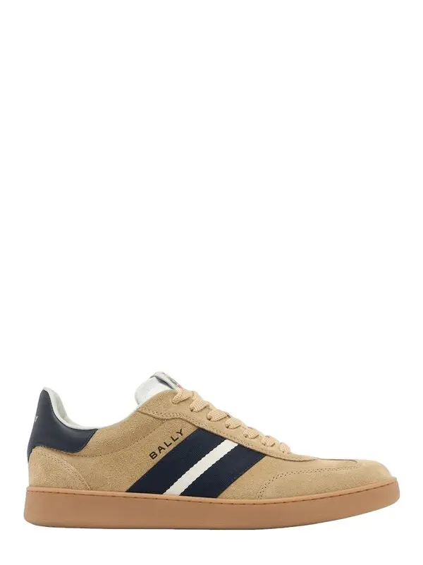 Bally Retro Crest Suede Sneakers - Beige/navy Blue