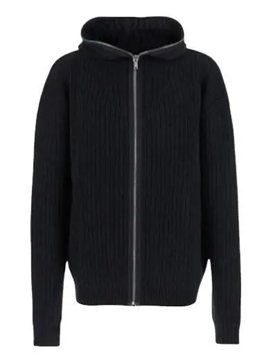 Rick Owens Heavy Wool Zipped Hoodie - Black