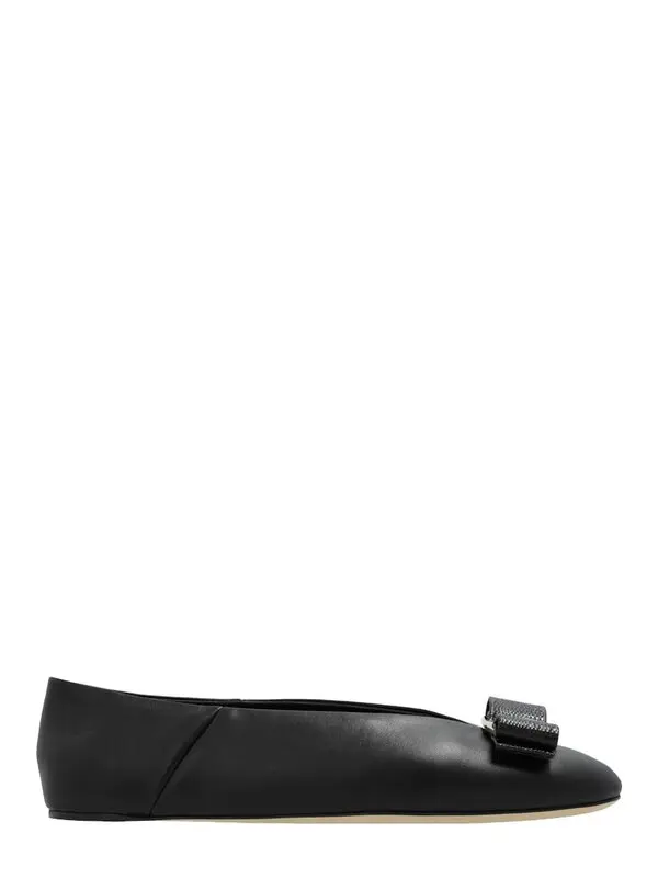 FERRAGAMO Vara Bow Ballerina Flat - Black