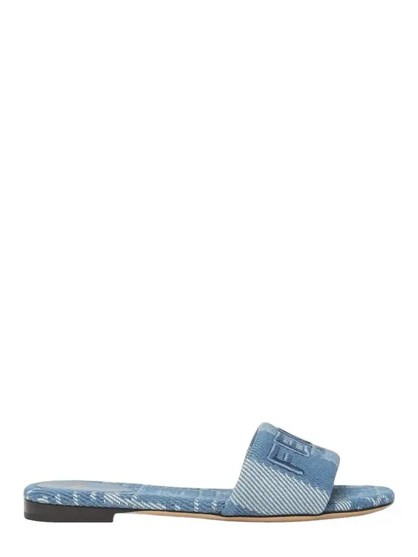 Fendi Sunshine Denim-effect Jacquard Slides - Light Blue