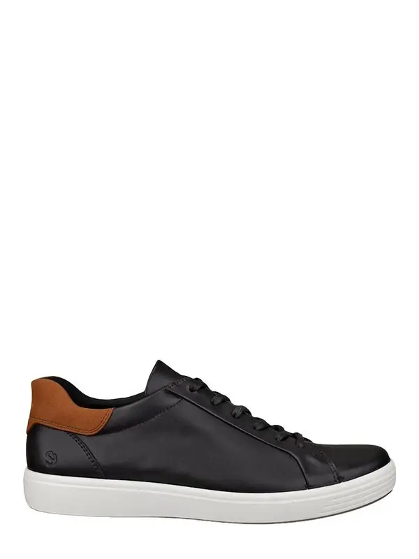 Ecco Soft 7 Lace Up Sneaker - Black/brown/white