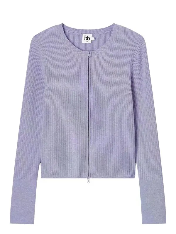 B+AB Ribbed-knit Cardigan - Purple