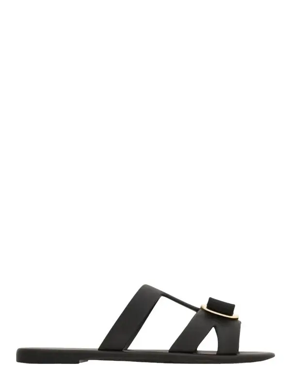 FERRAGAMO Vara Plate Sandals - Black