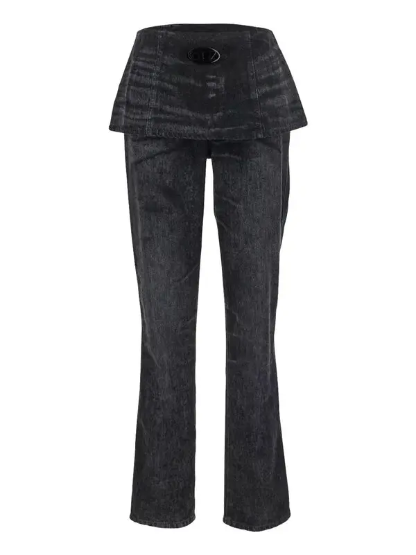 DIESEL® D-hourijan-fsh2 Peplum-waist Jeans - Black
