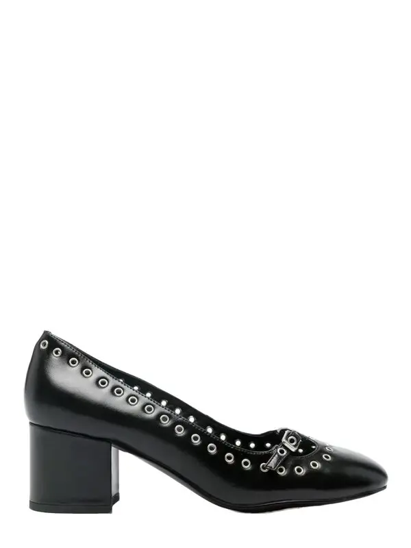BIBI LOU Eyelet-detail Leather Pumps - Black
