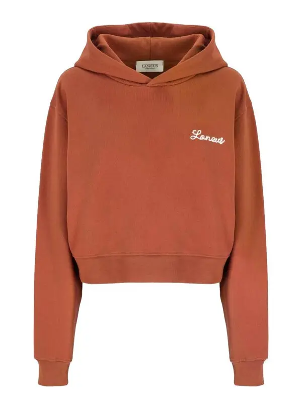 LANEUS Embroidered-logo Hoodie - Orange