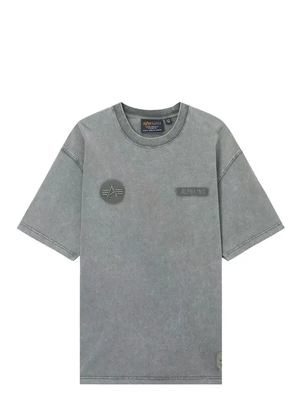 Alpha Industries Logo-patch Embroidered T-shirt - Grey