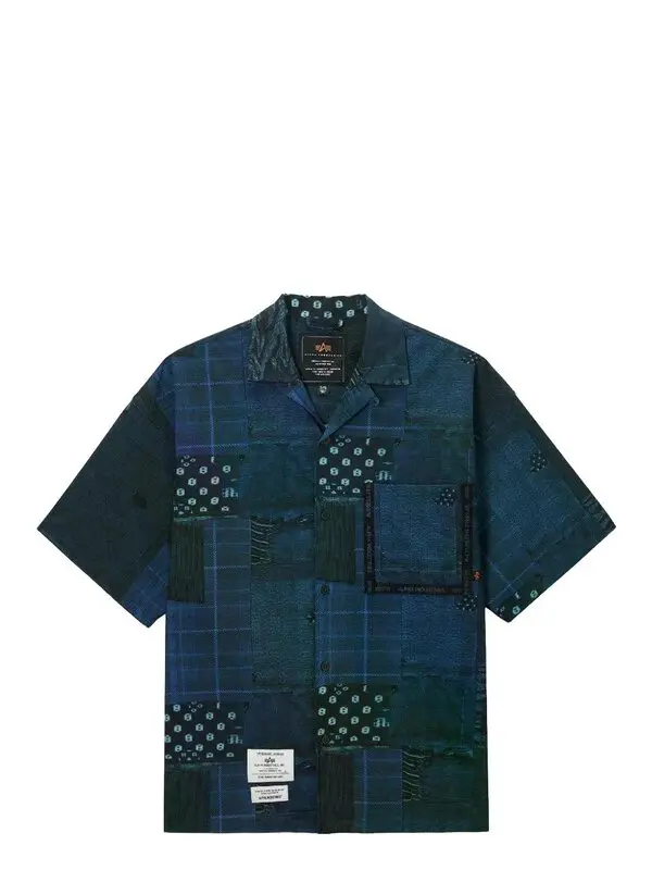 Alpha Industries Patchwork-pattern Panelled Shirt - Blue