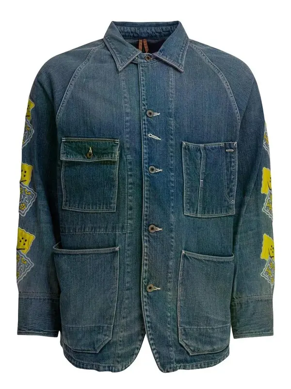 Kapital Embroidered Patch-pocket Denim Jacket - Blue