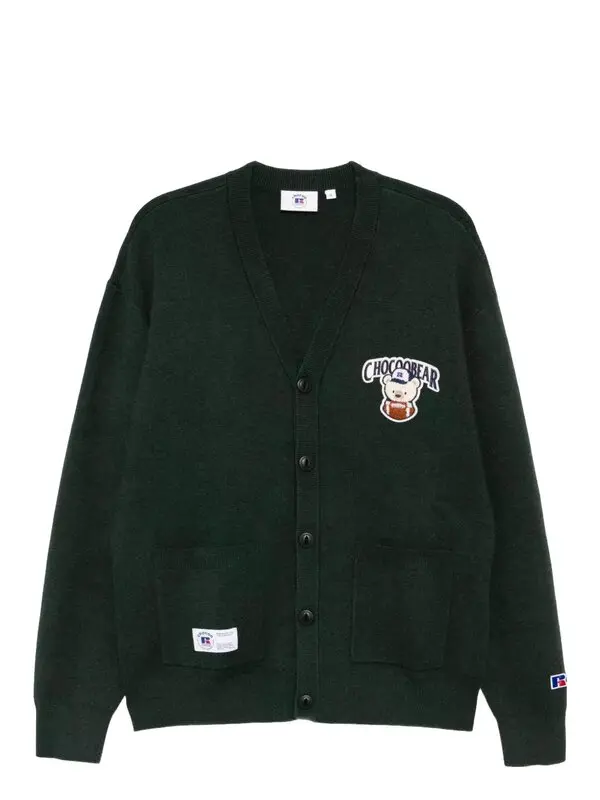 CHOCOOLATE Logo Appliqué Cardigan - Green