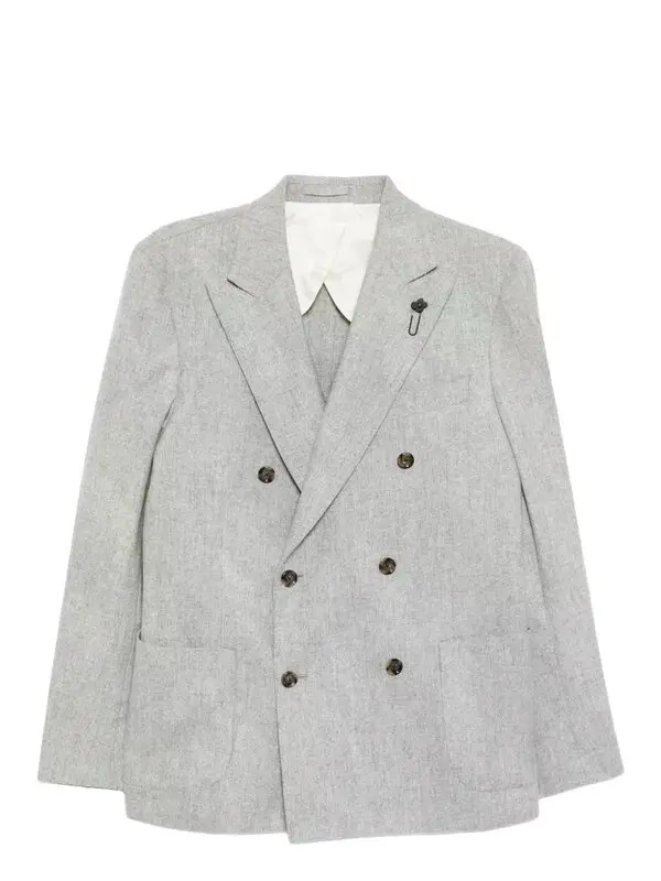 LARDINI Double-breasted Blazer - Grey
