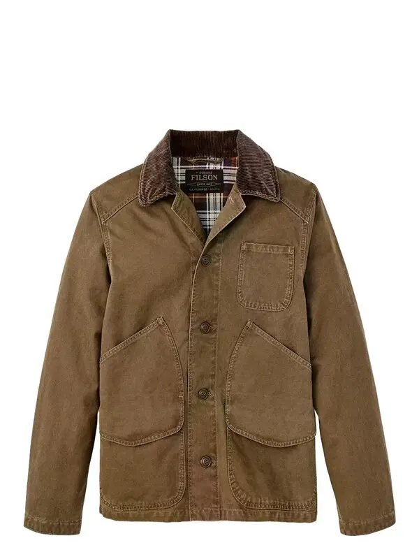 Filson Cotton Jacket With Corduroy-collar - Brown