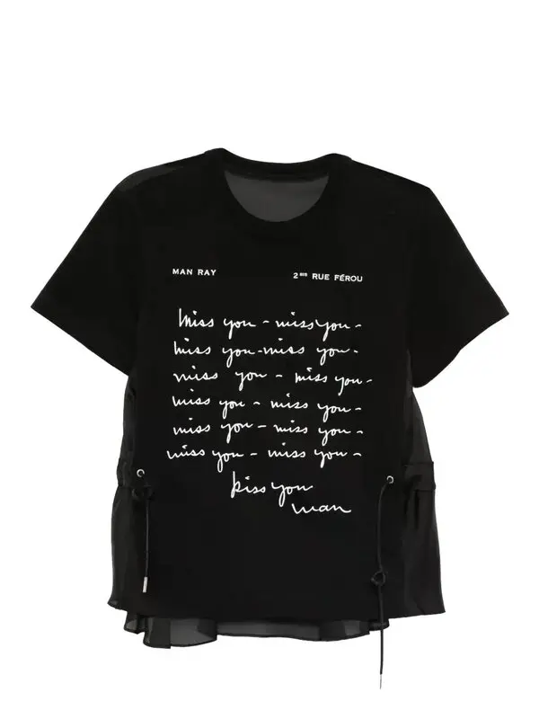 Sacai Script-printed Blouse - Black