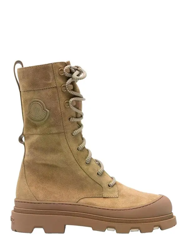 Moncler Lace-up Suede Boots - Neutrals