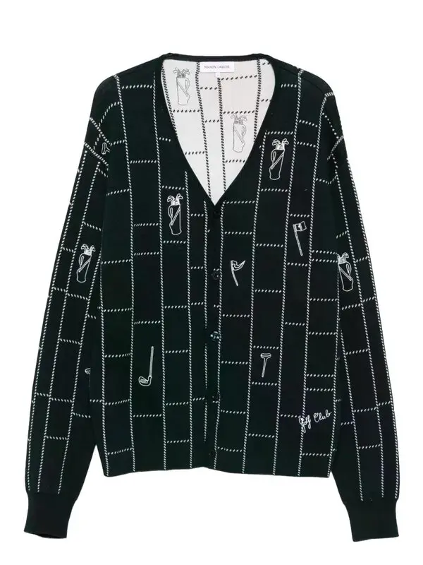 Maison Labiche Grid-pattern Cardigan - Green