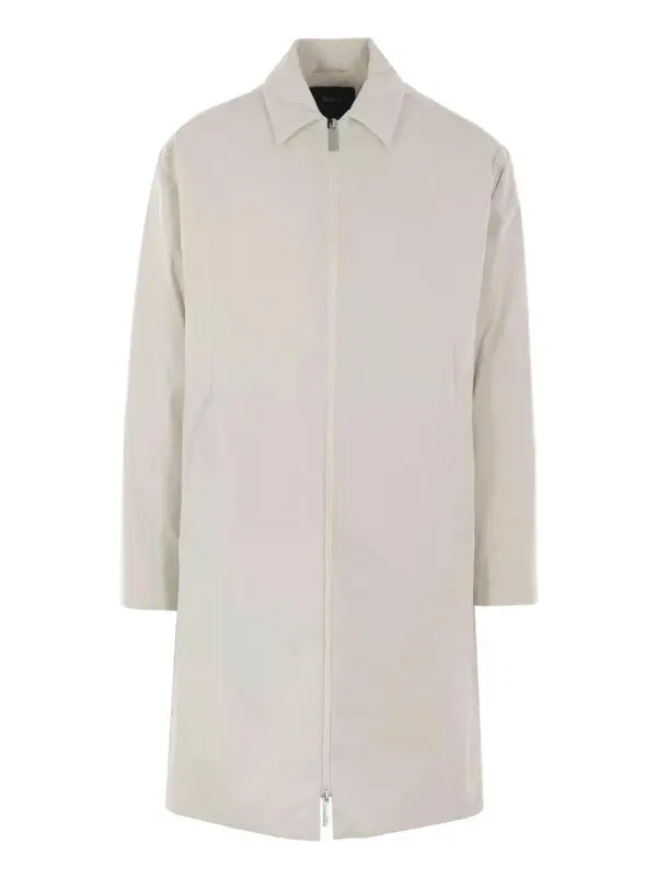 Herno Pointed-collar Zip Coat - Neutrals