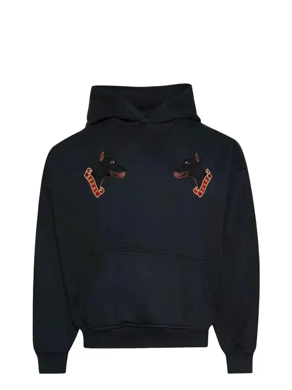 Rhude Dog-embroidered Hoodie - Black