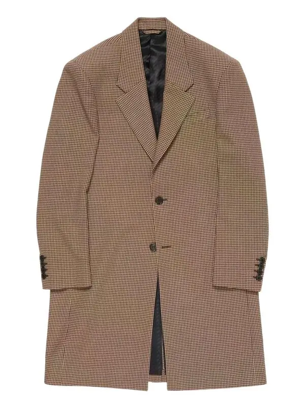 Acne Studios Houndstooth Wool Coat - Brown
