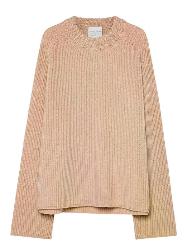 FORTE_FORTE Ribbed-knit Sweater - Brown