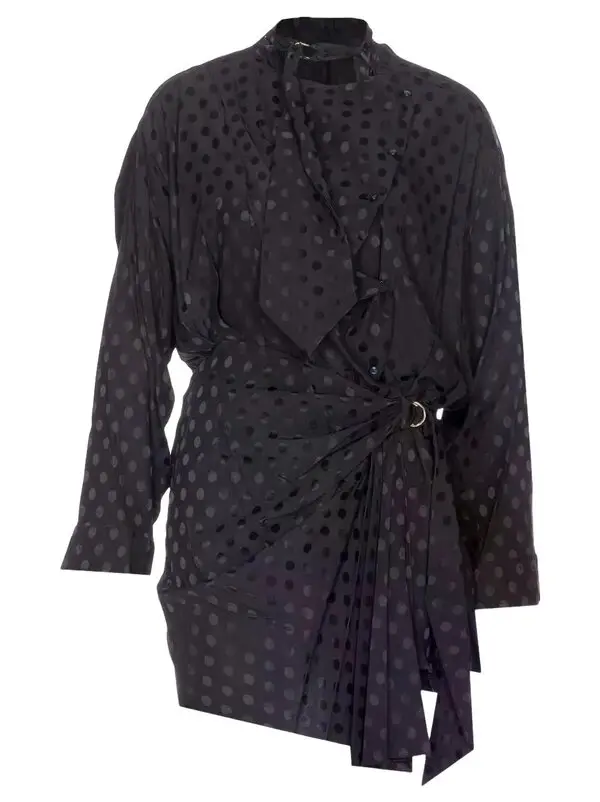Isabel Marant Polka-dot Tie-belt Dress - Black