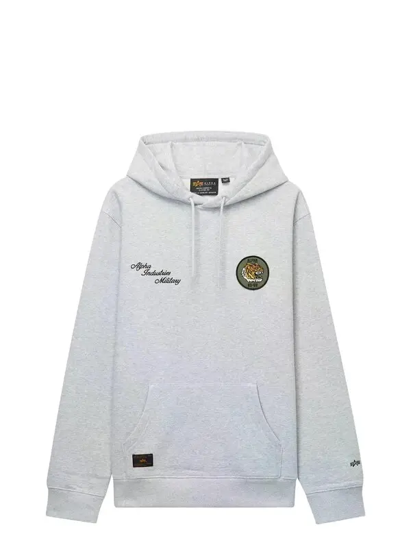 Alpha Industries Embroidered-logo Hoodie - Grey