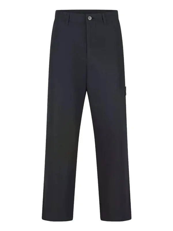 Stone Island Patch-pocket Cotton Trousers - Blue