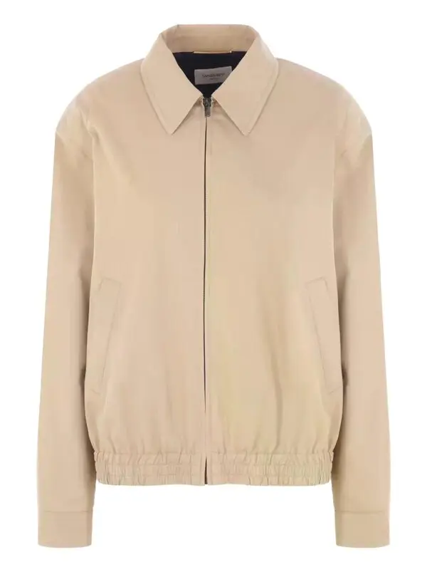 Saint Laurent Pointed-collar Elasticated-hem Bomber Jacket - Neutrals