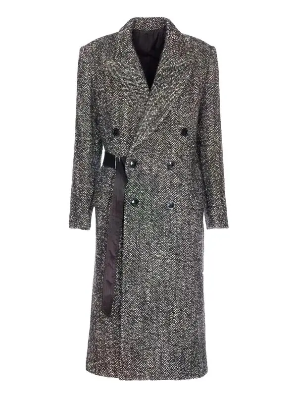 Isabel Marant Étoile Herringbone Double-breasted Coat - Grey