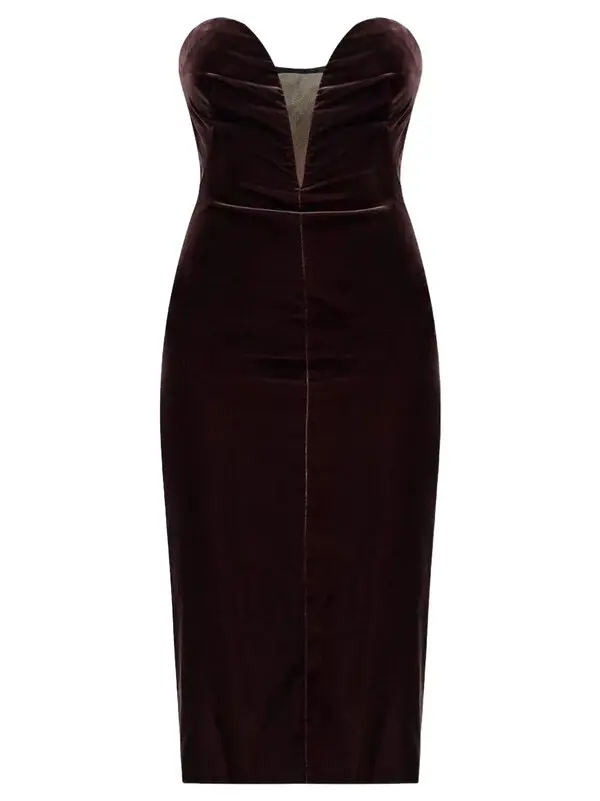 TOM FORD Midi Dress With Sweetheart Neckline - Red