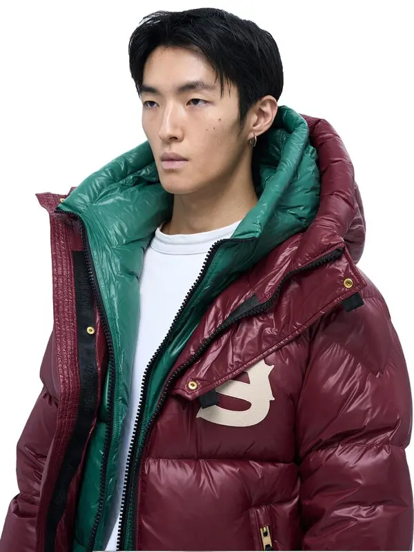 ALPHA STYLE Kudu Hooded Puffer Down Jacket - Red
