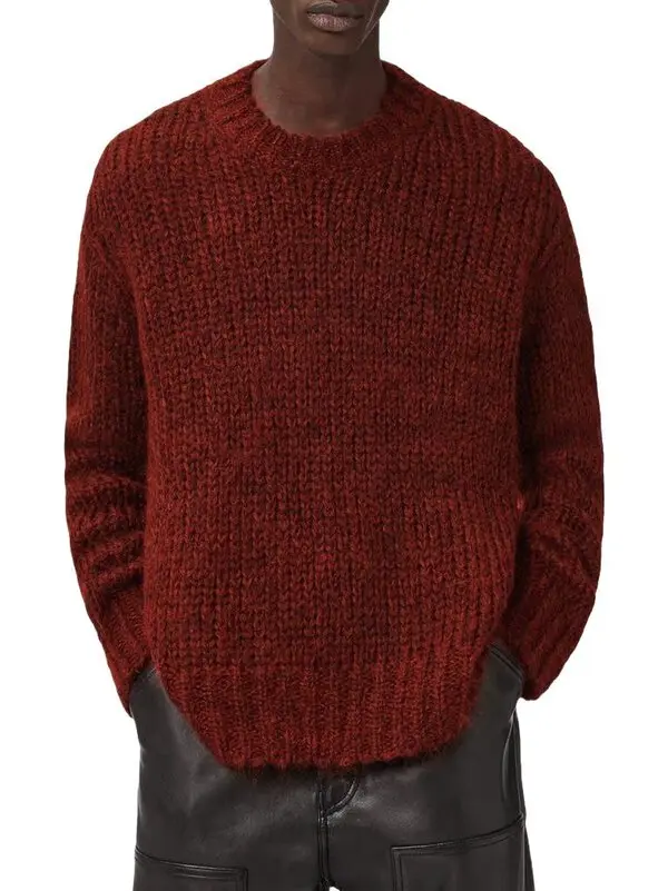 ALLSAINTS Myles Mohair And Merino Wool Sweater - Rust Red
