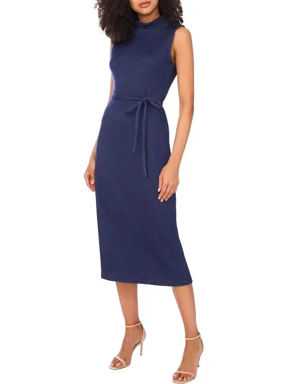 Vince Camuto Mock Neck Sleeveless Knit Midi Dress - Dusk