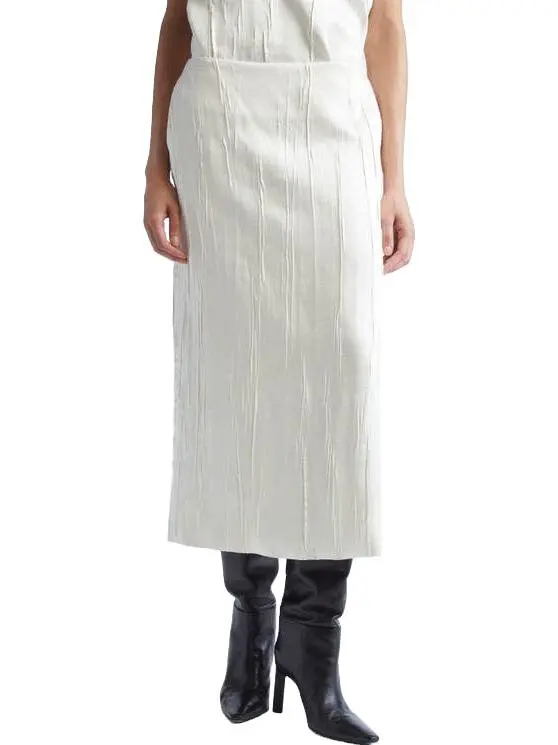 Brandon Maxwell The Tierney Satin Midi Skirt - Ivory