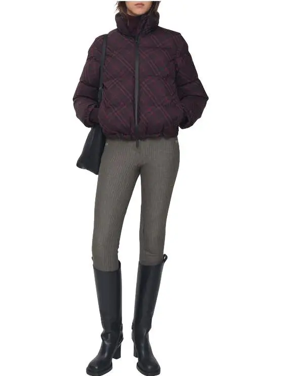 Burberry Check Ambleside Puffer Jacket - Wine Red