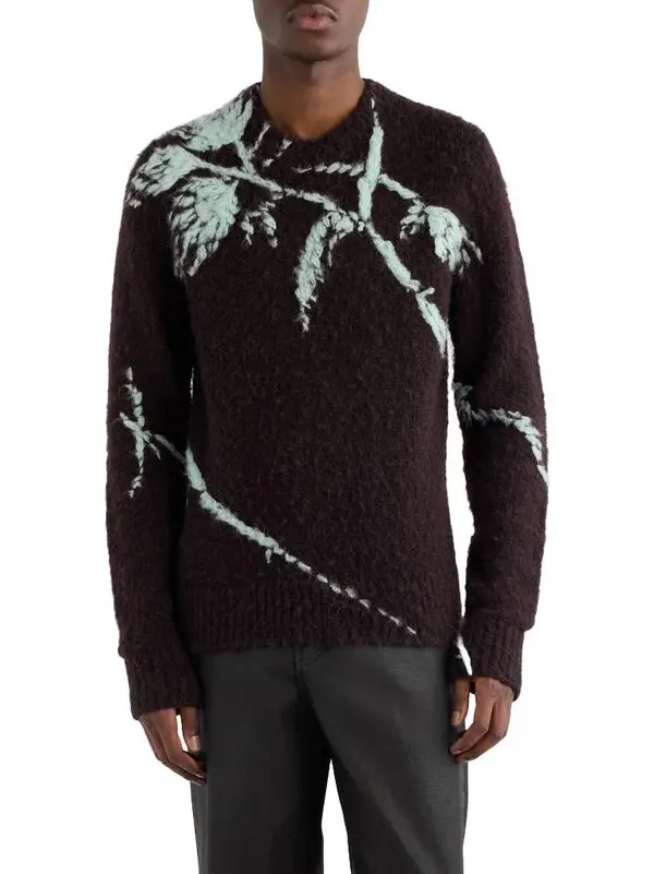 Dries Van Noten Mouche Alpaca & Merino Wool Sweater - Dark Brown