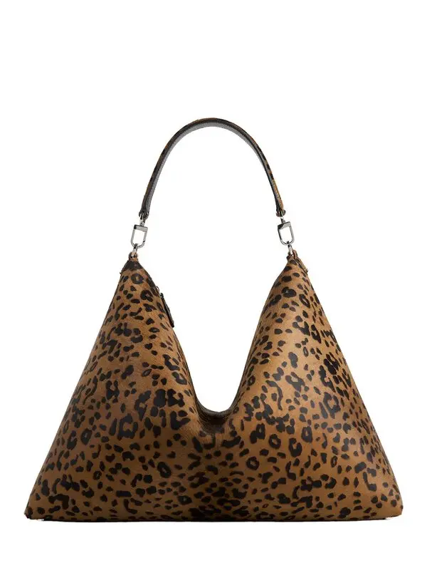 TOTÊME Bevel Print Pony Hair Shoulder Bag - Leopard